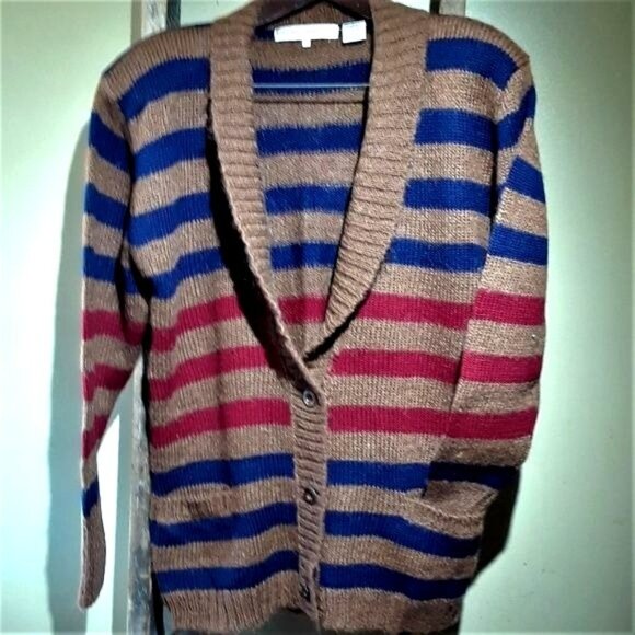 Kasper | Sweaters | Vintage Wool Striped Cardigan Sweater Kasper Woman ...